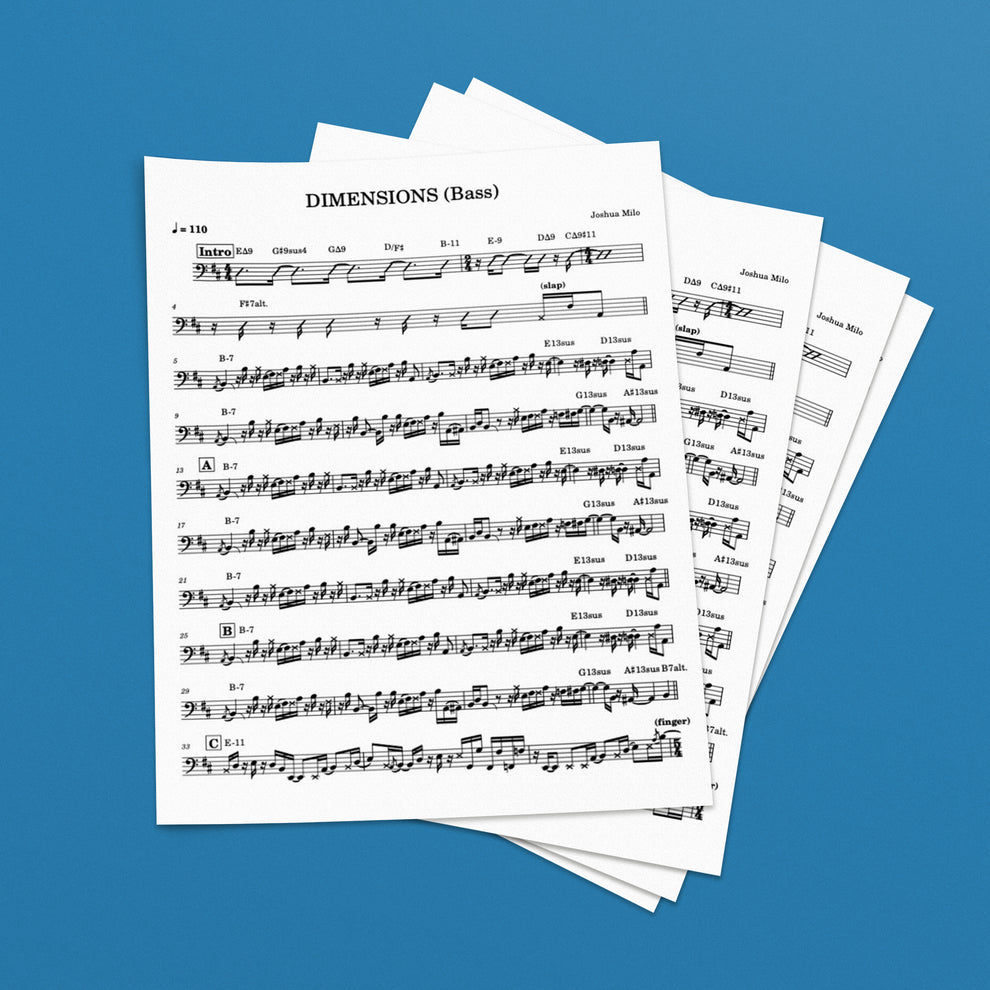 "DIMENSIONS" Sheet Music – Joshua Milo
